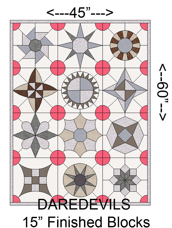 Daredevils Quilt Along 12 Challenging Pieced Blocks 2019 by Barbara ...