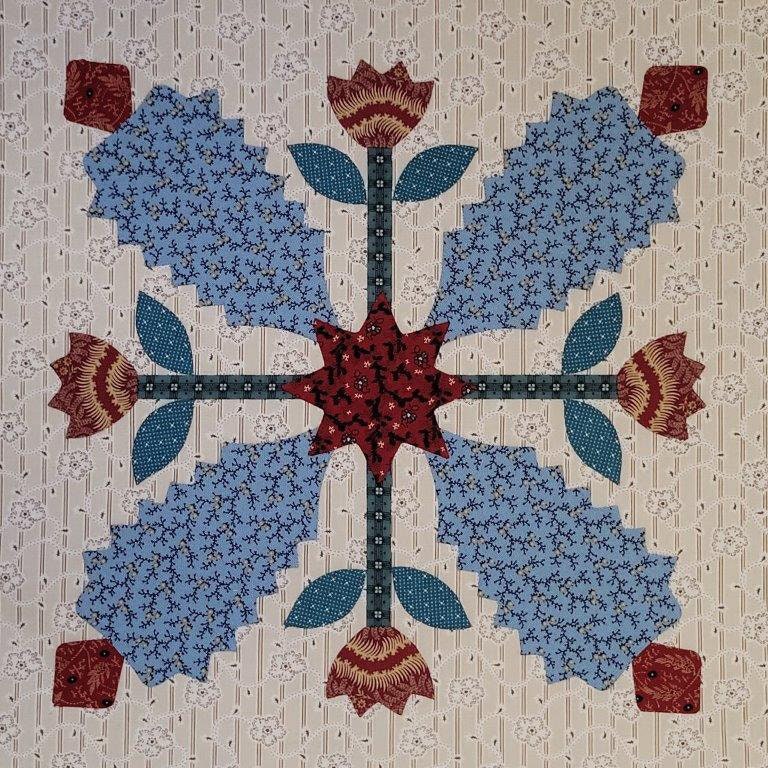 9 Traditional Applique Blocks in a Sampler Quilt Using the Dogtooth ...