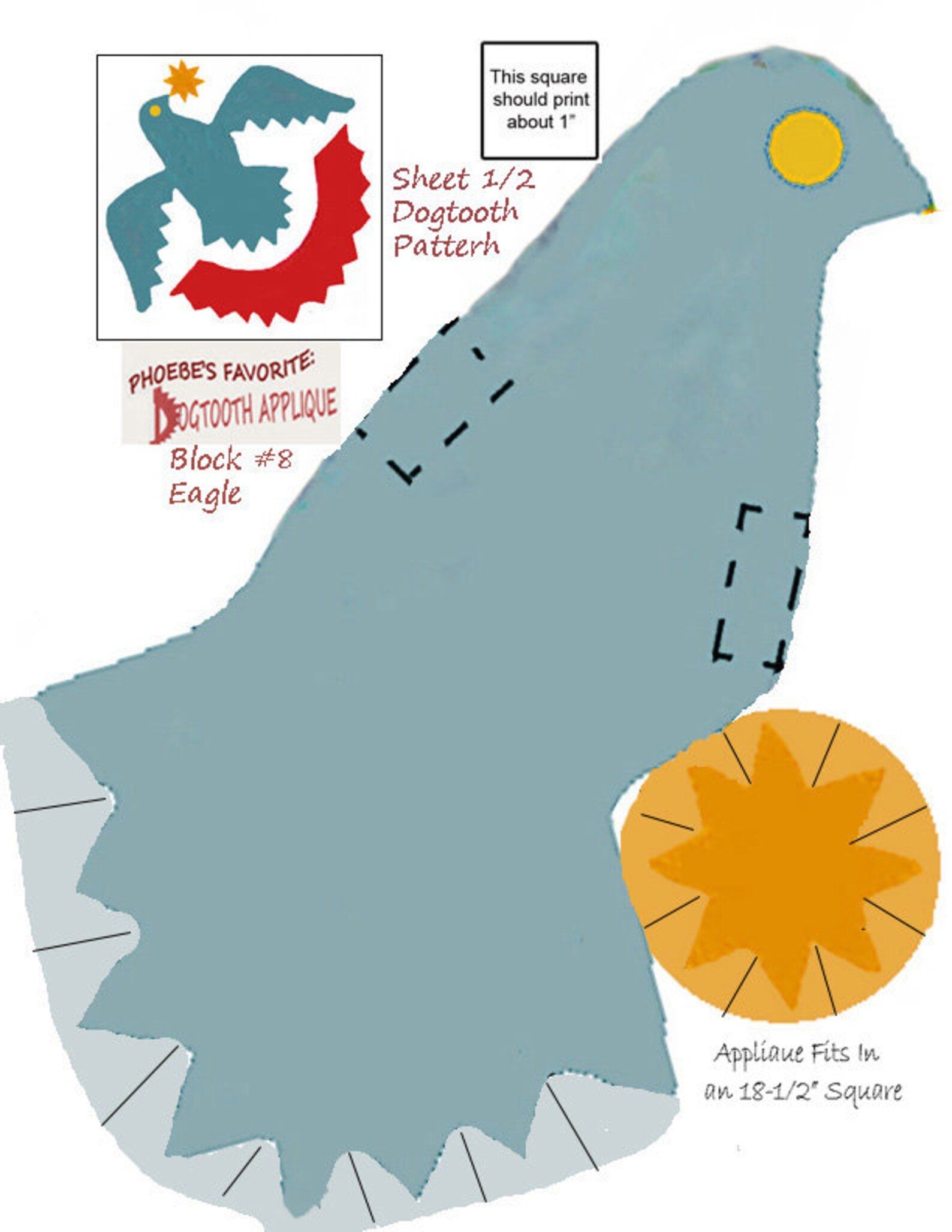 9 Traditional Applique Blocks in a Sampler Quilt Using the Dogtooth ...