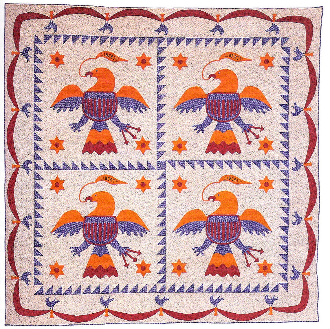 Warrior Eagle: Historic Applique Quilt Pattern. Four Block or Single ...