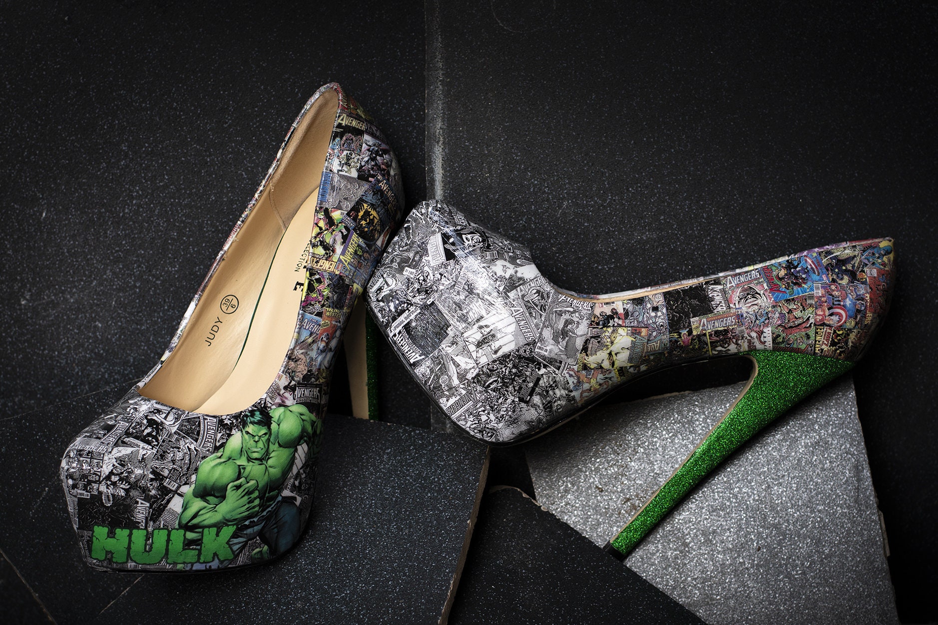 Custom INCREDIBLE HULK Inspired Comic Book Heels / Shoes | Etsy