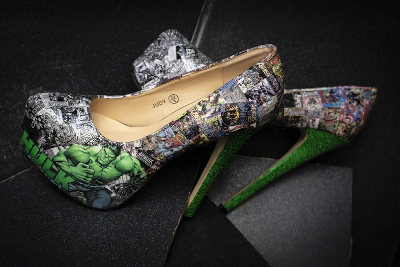 Custom INCREDIBLE HULK Inspired Comic Book Heels / Shoes - Etsy