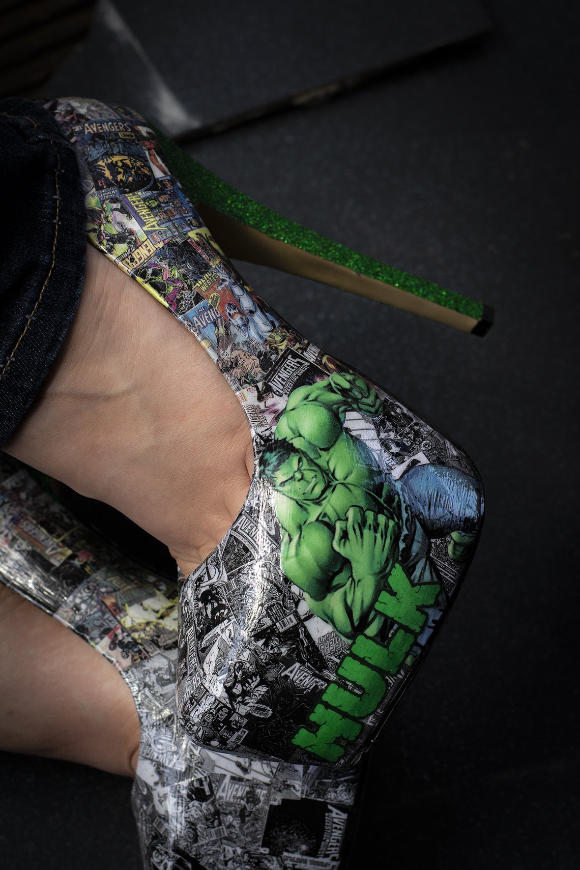 Custom INCREDIBLE HULK Inspired Comic Book Heels / Shoes | Etsy