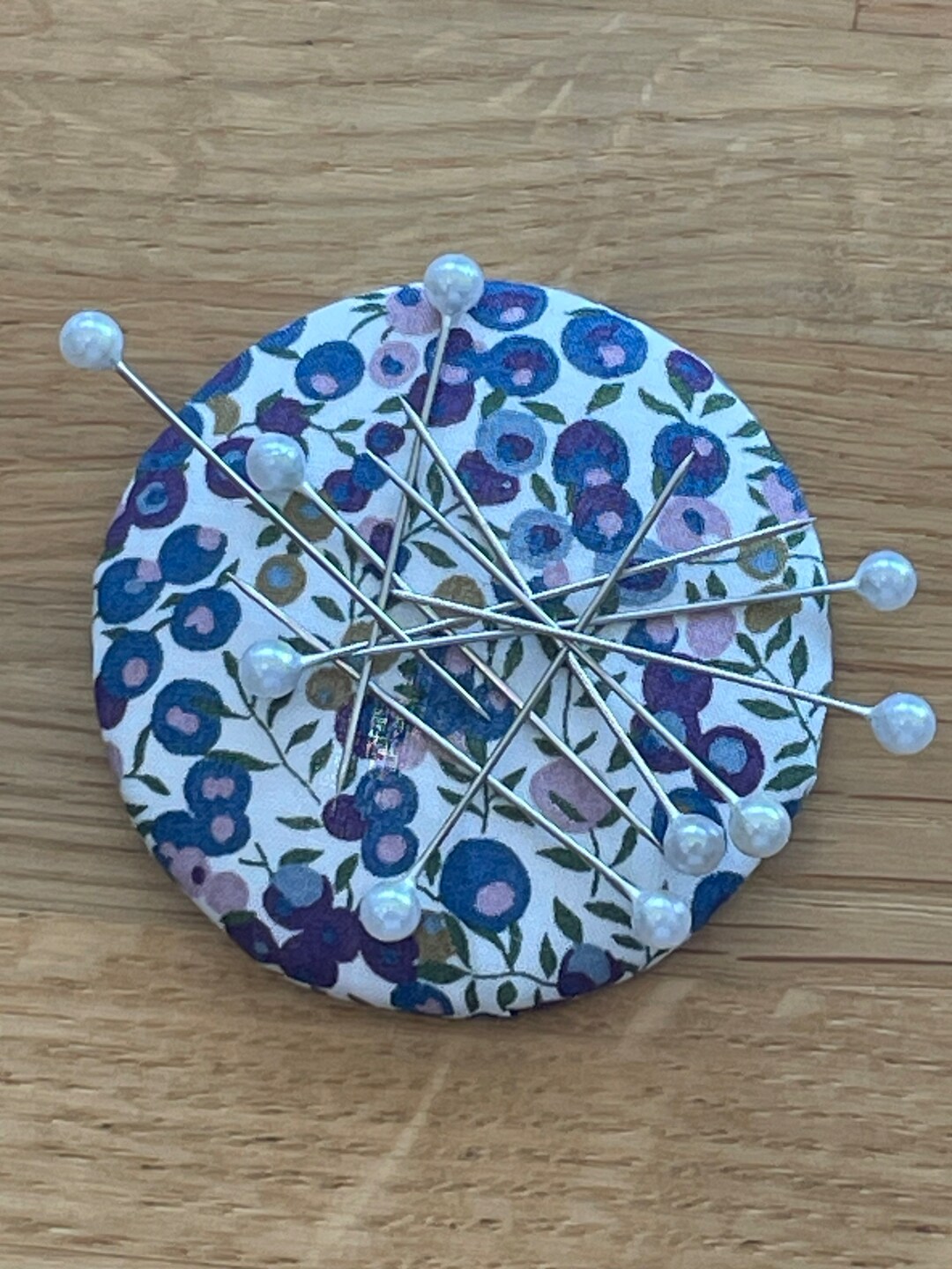 Handmade Fabric Button Magnetic Pin Cushion/needle Holder in a Liberty ...