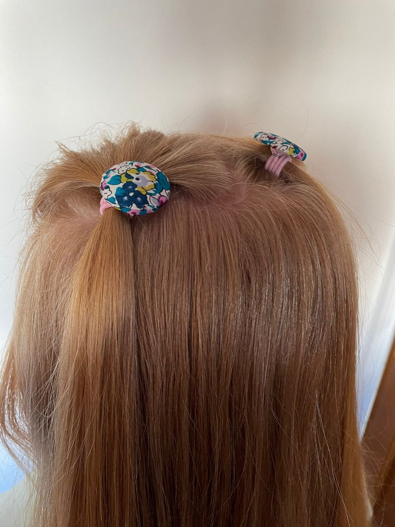 Handmade Button Hair Ties Puffin Fabric - Etsy