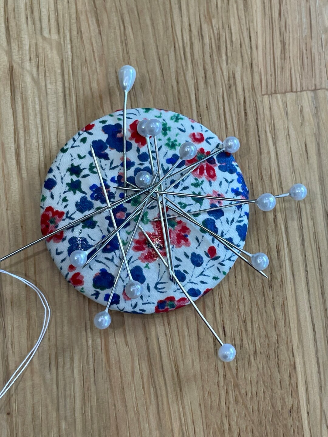 Handmade Fabric Button Magnetic Pin Cushion/needle Holder in a Liberty ...