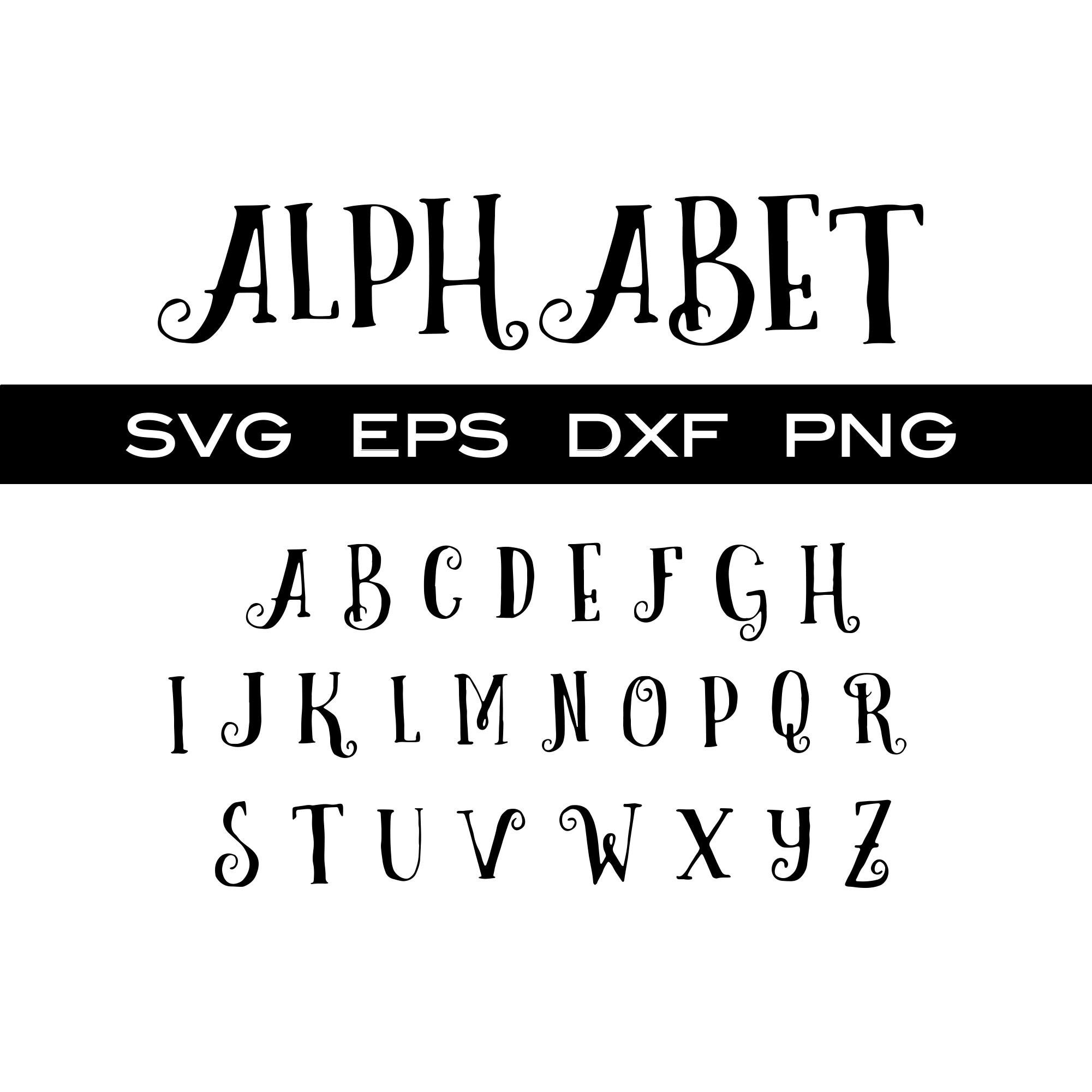 Alphabet SVG SVG fonts Font Svg Letters Svg Silhouette | Etsy
