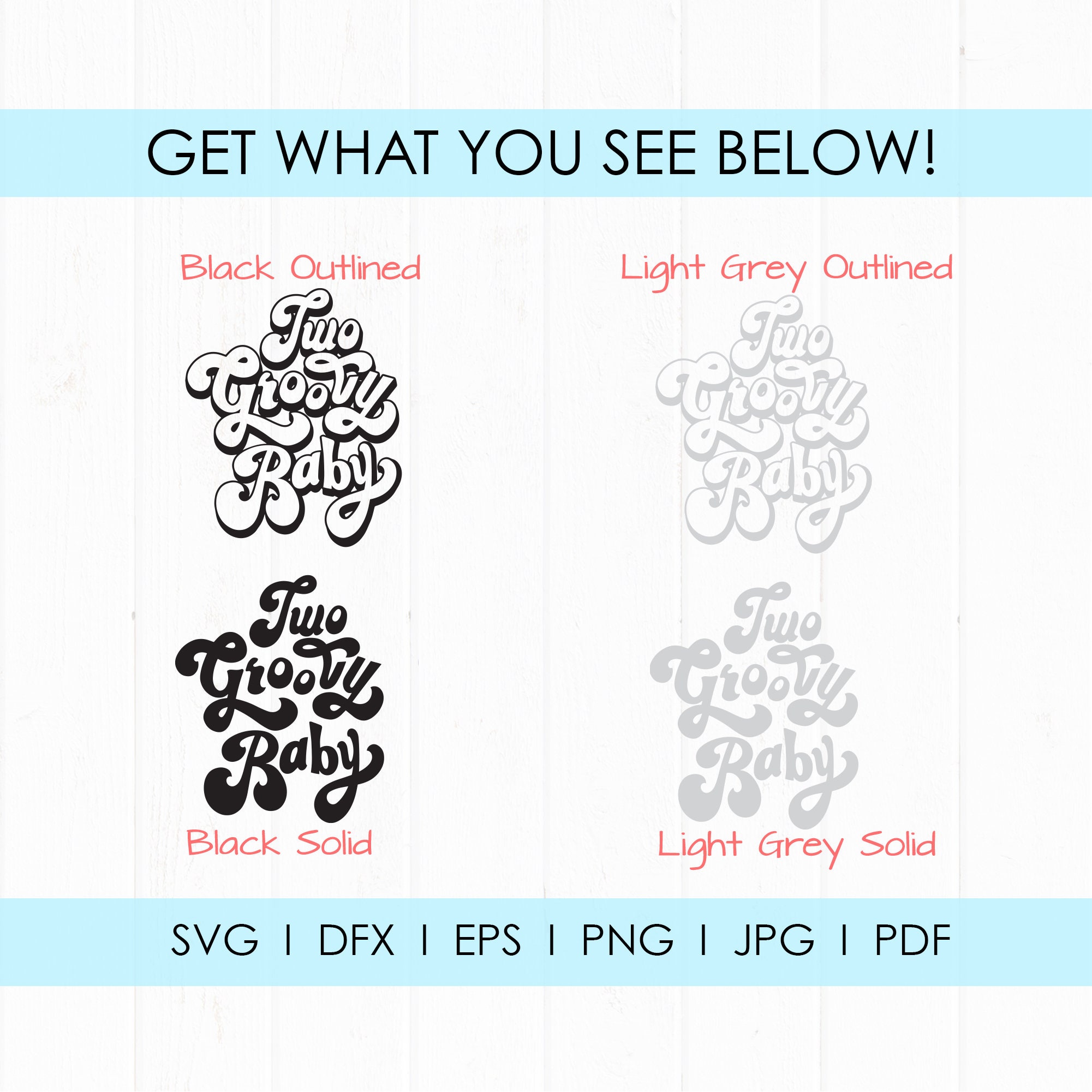 Two Groovy Baby SVG Groovy Shirt SVG Png Cutting Files for - Etsy