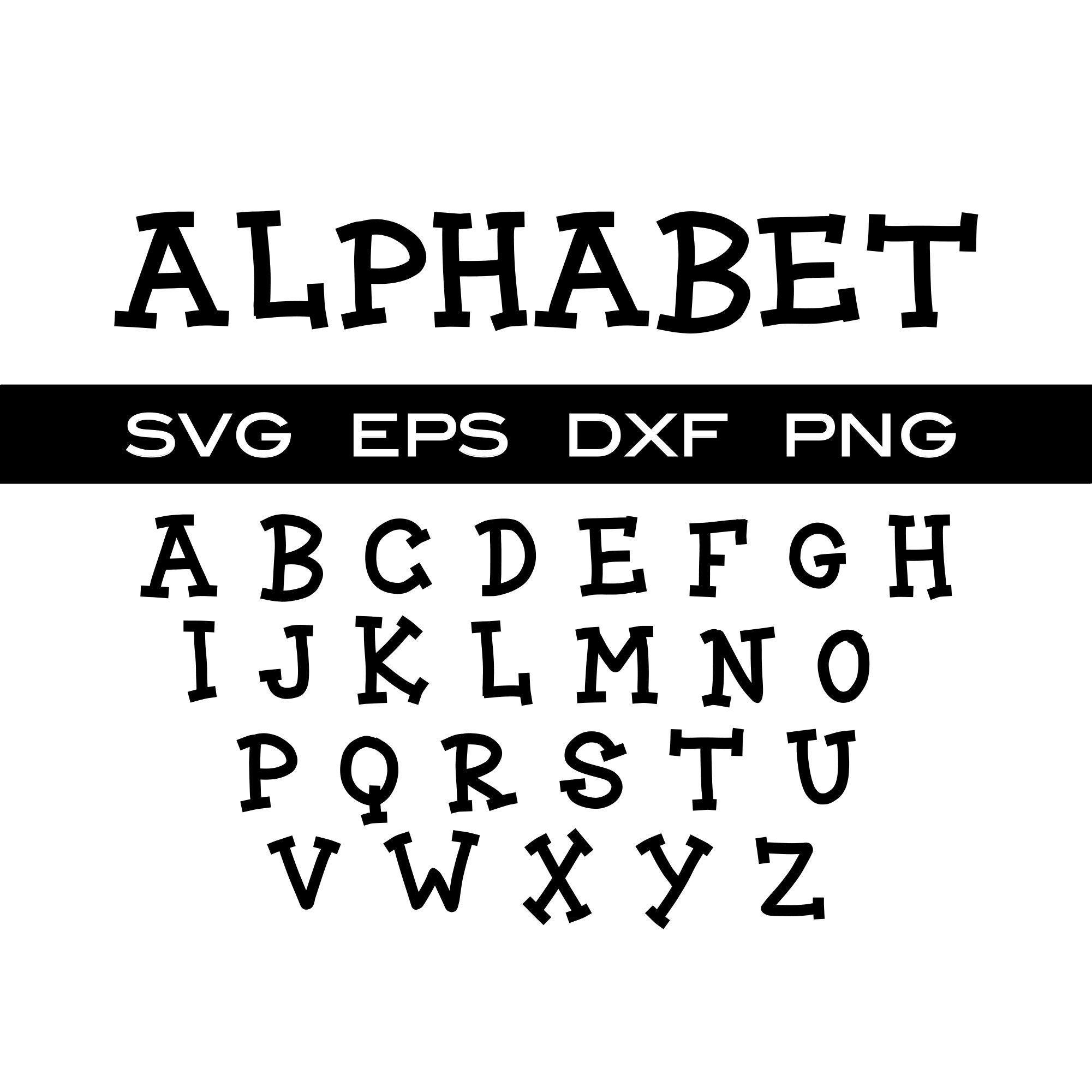 Alphabet SVG SVG fonts Font Svg Letters Svg Silhouette | Etsy