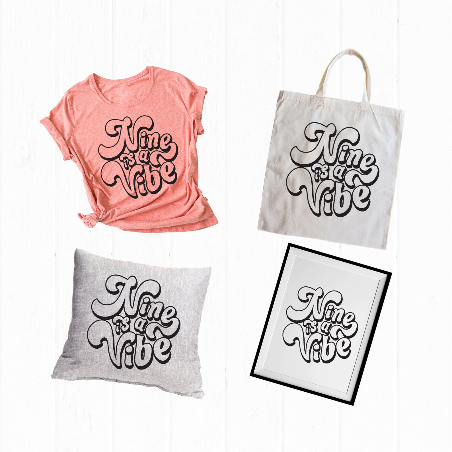 Nine is a Vibe Svg Birthday Shirt SVG Png Cutting Files for - Etsy