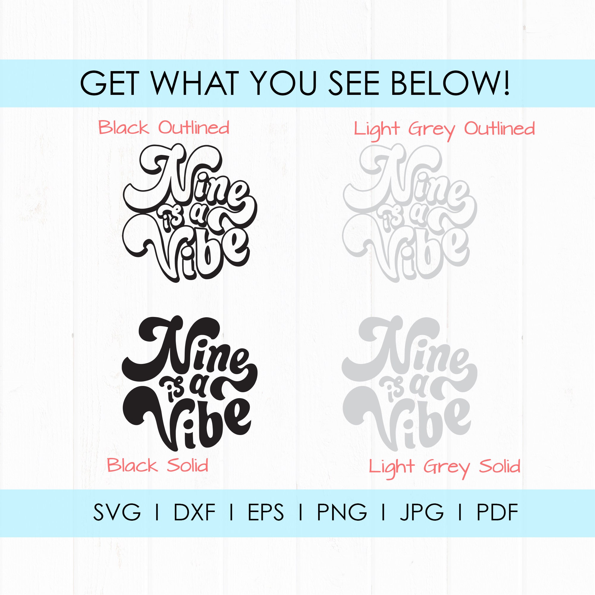 Nine is a Vibe Svg Birthday Shirt SVG Png Cutting Files for - Etsy