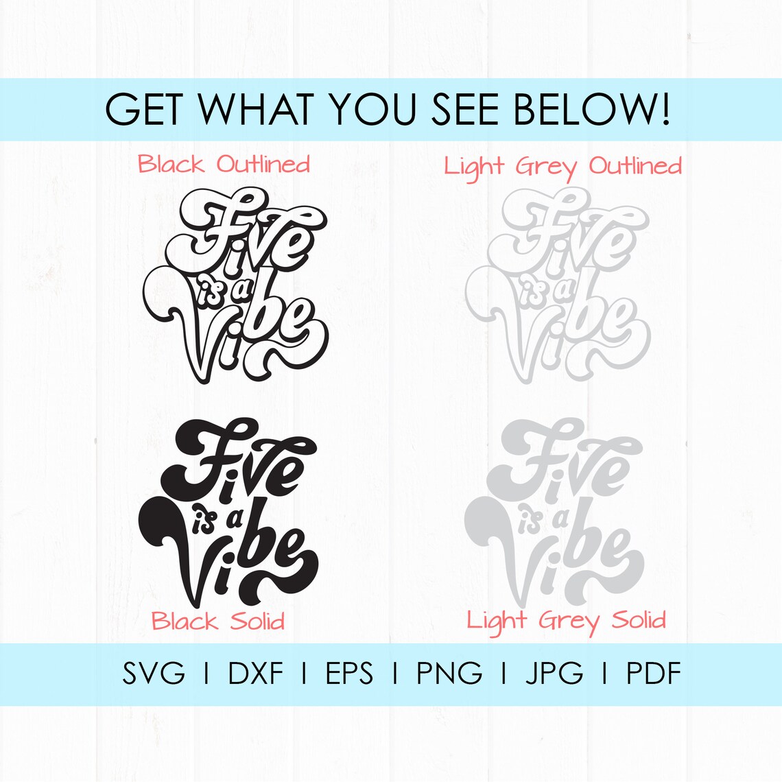 Five is a Vibe Svg Birthday Shirt SVG Png Cutting Files for - Etsy