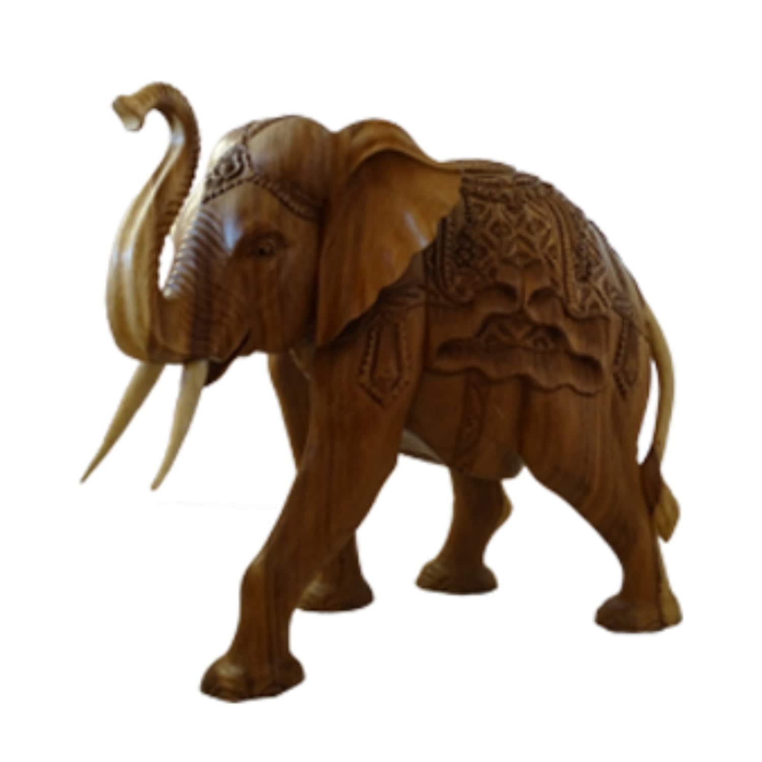 Elephant Wood Sculpture Hand Carved - Etsy