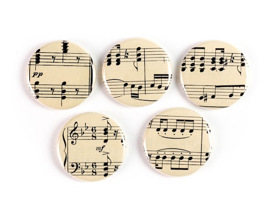 Music Buttons Sheet Music Magnets Gifts for Musicians | Etsy