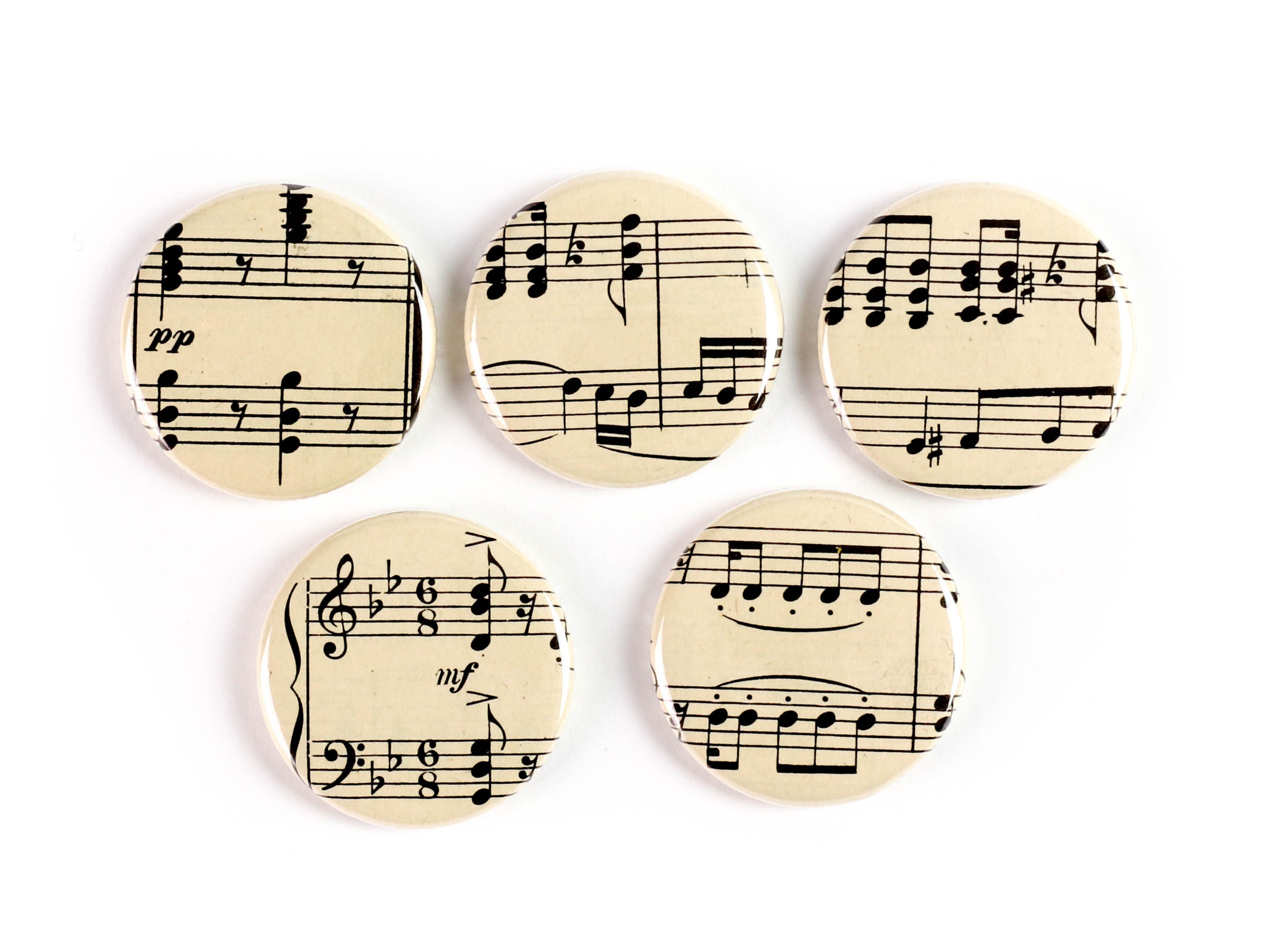 Music Buttons Sheet Music Magnets Gifts for Musicians | Etsy