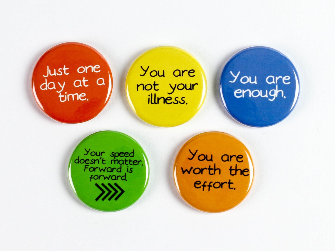 Positive Affirmations Buttons or Ceramic Magnets: Positive Self Talk ...