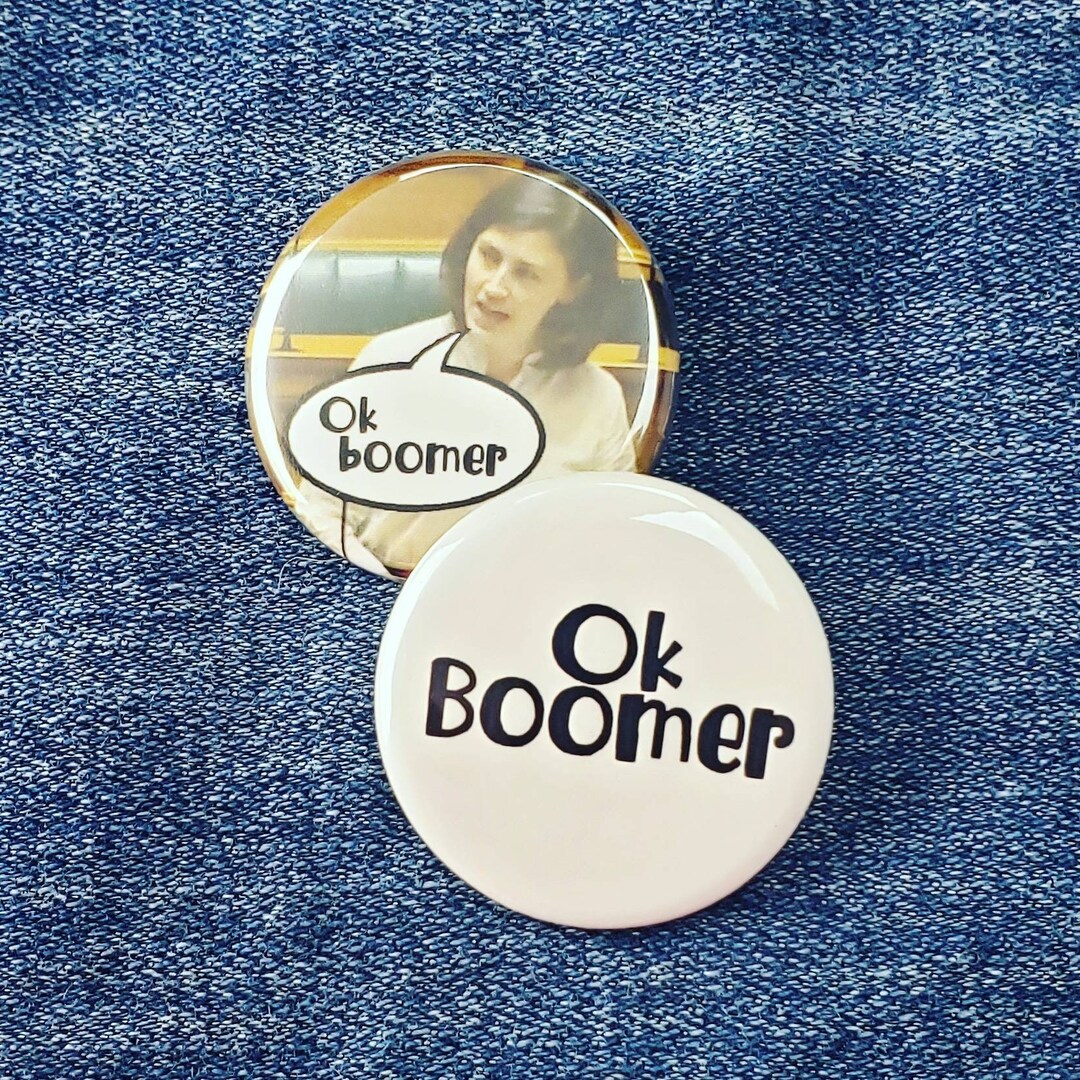 OK Boomer - Buttons or Strong Ceramic Magnets - Chloe Swarbrick Button ...