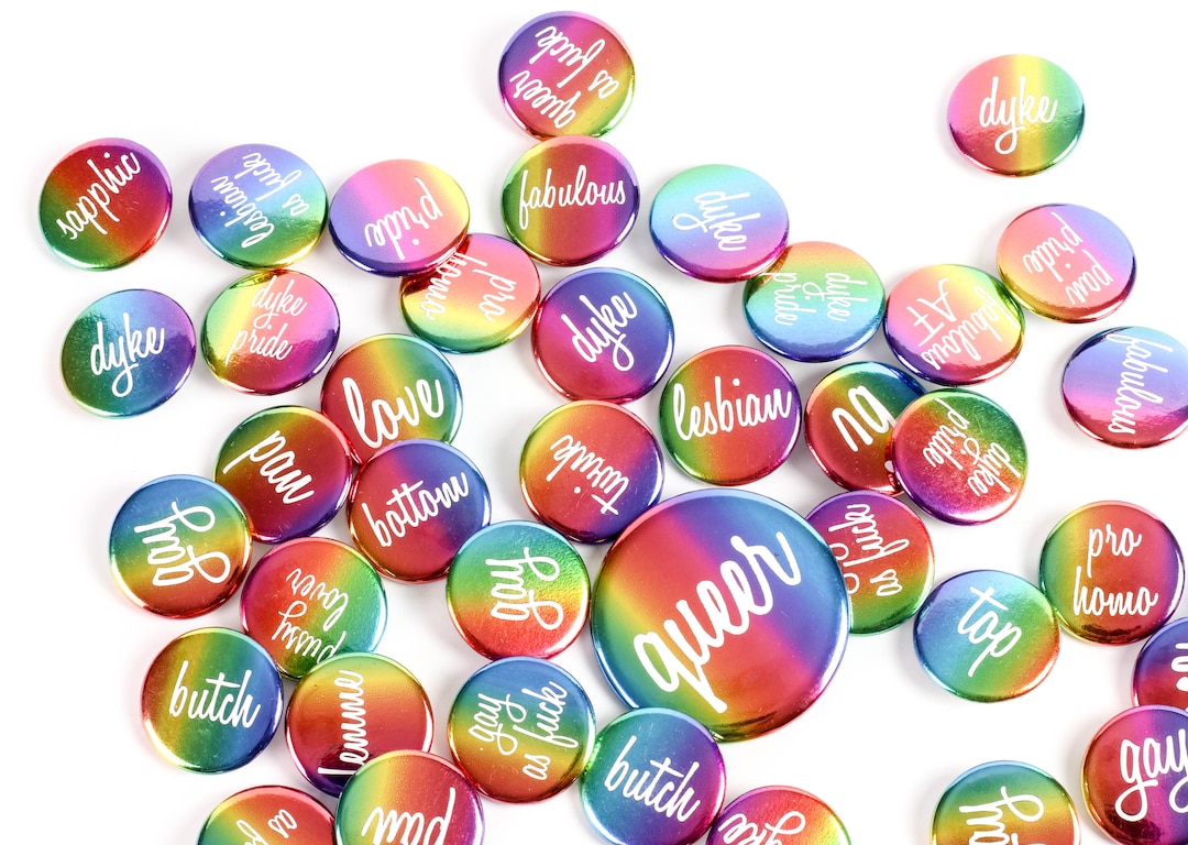 Rainbow Shiny! Pride Buttons and Magnets! Customizable - Choose Your ...