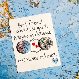 Personalized Long Distance Friendship Card: Pick Your Cities or ...