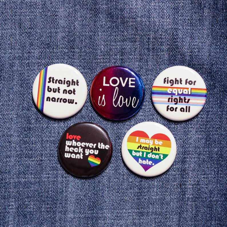 Straight But Not Narrow Lgbt Ally Lgbtq Pride Pinback Etsy
