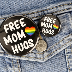 Free Mom Hugs Pride Buttons, Ally Parent Buttons, Pride Magnets, Gifts ...