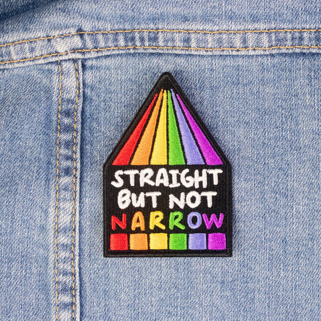 Straight but Not Narrow Iron on Patch, LGBT Ally Patch - Etsy
