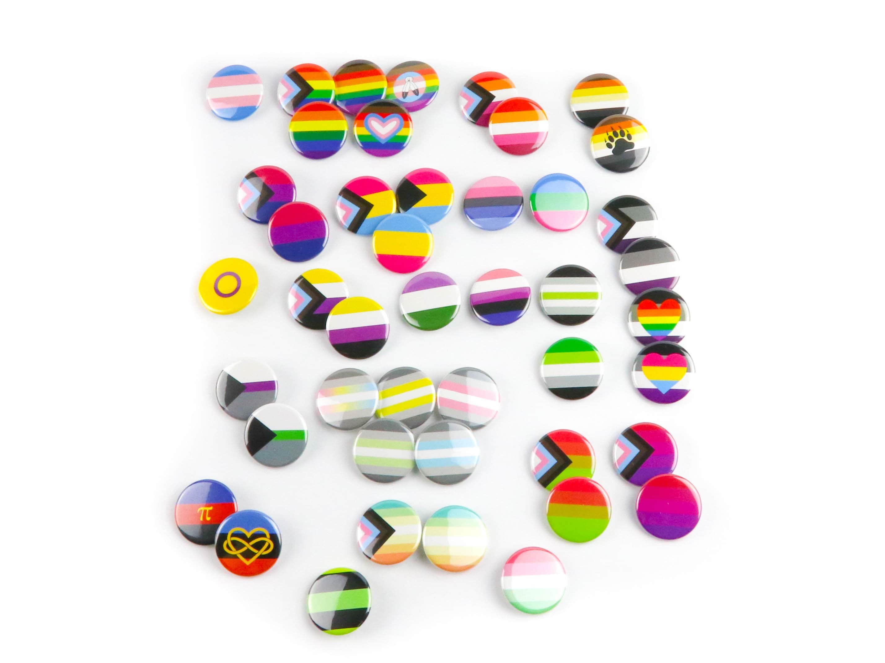5pk Pride Flag Pronoun Pinback Buttons - Pronoun Magnets- Pick Your ...