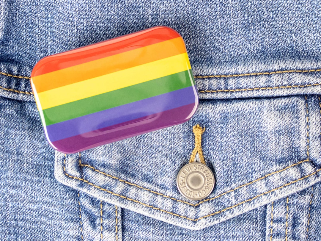 Pride Flag Button or Magnet - Rainbow Flag Magnet, LGBTQ Pride, Queer ...