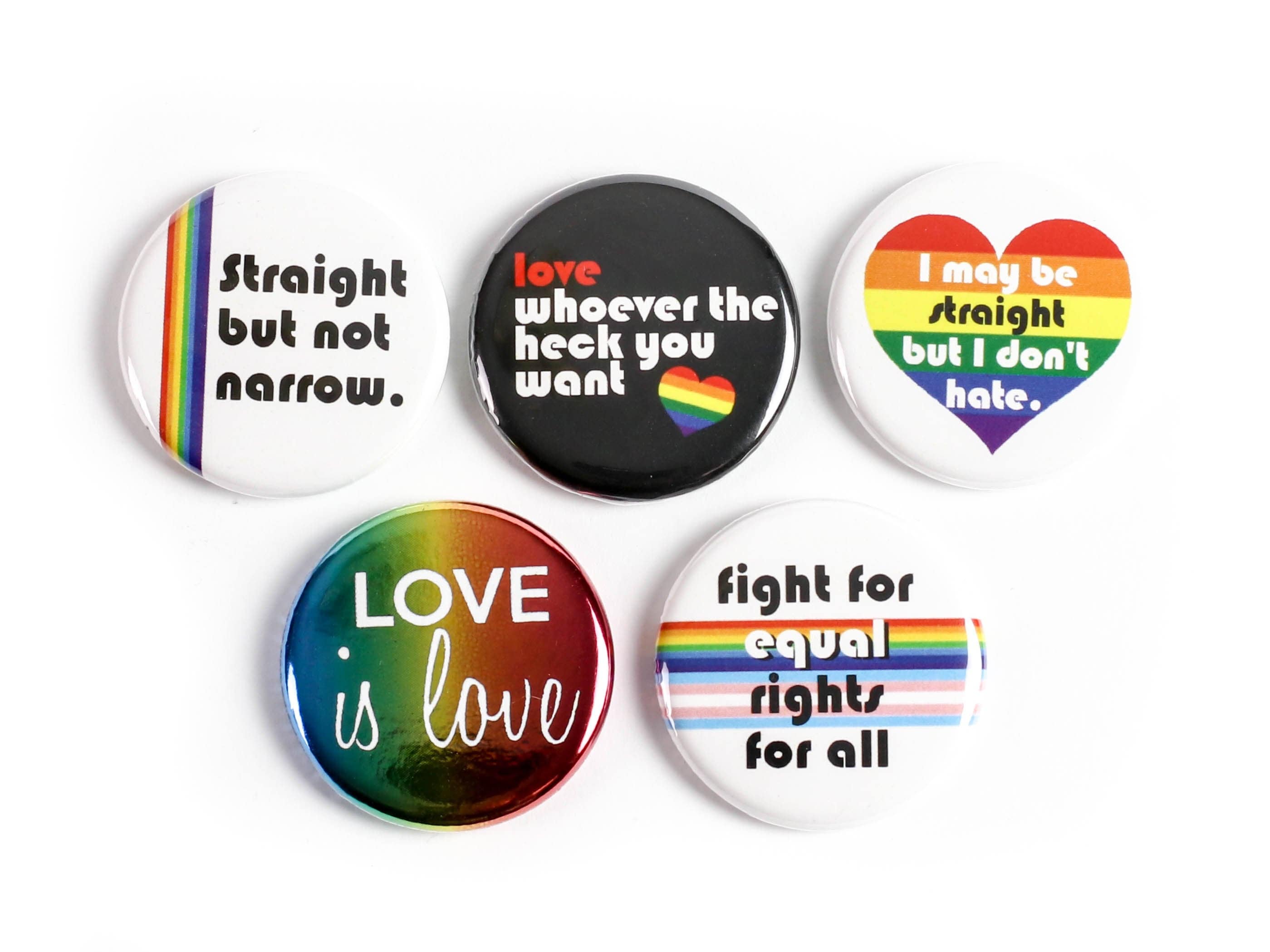 Straight but Not Narrow LGBT Ally LGBTQ Pride: Pinback | Etsy