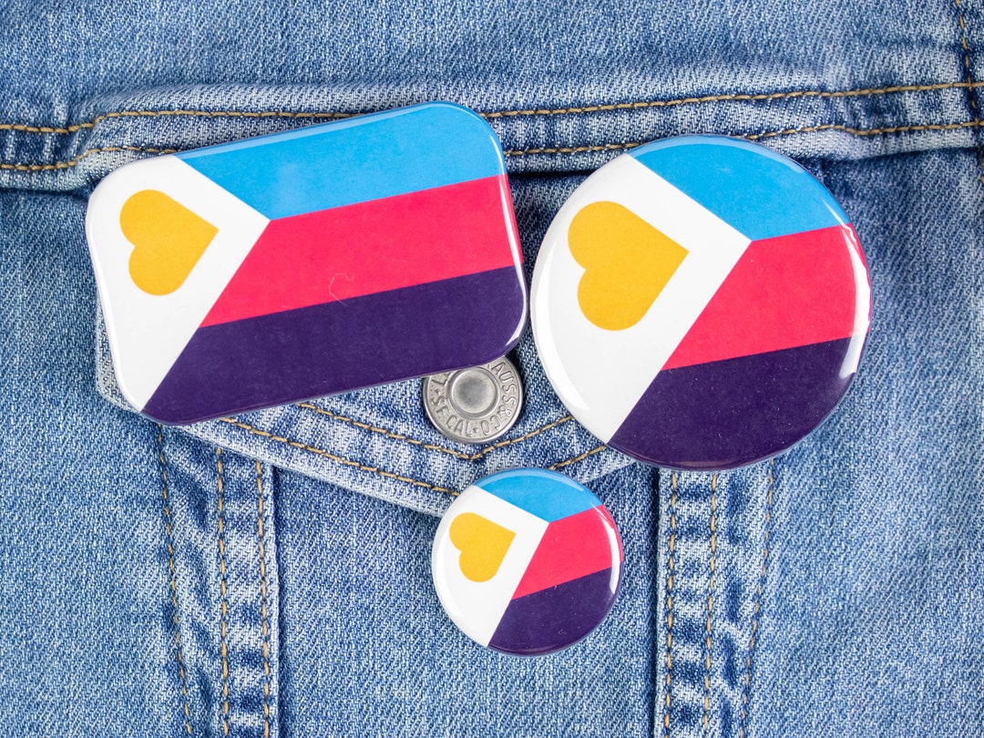 Polyamorous Pride Flag Button, Poly Pride Magnet - Etsy