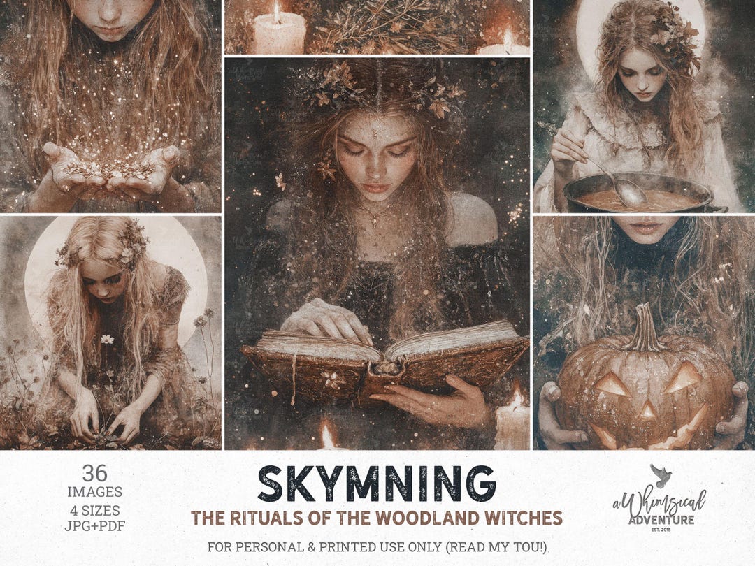 Printable Woodland Witch Portraits – Goth Wicca Illustrations (digital ...