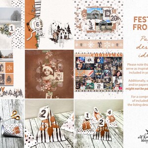 Printable Solid and Patterned Winter and Christmas Papers, Digital ...