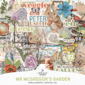 Mr Mcgregor's Garden, Scrapbook Embellishments, Peter Rabbit, Digital ...