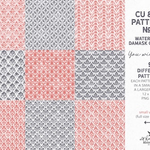 Transparent Watercolor Damask Overlays PNG Files Designer Tools ...