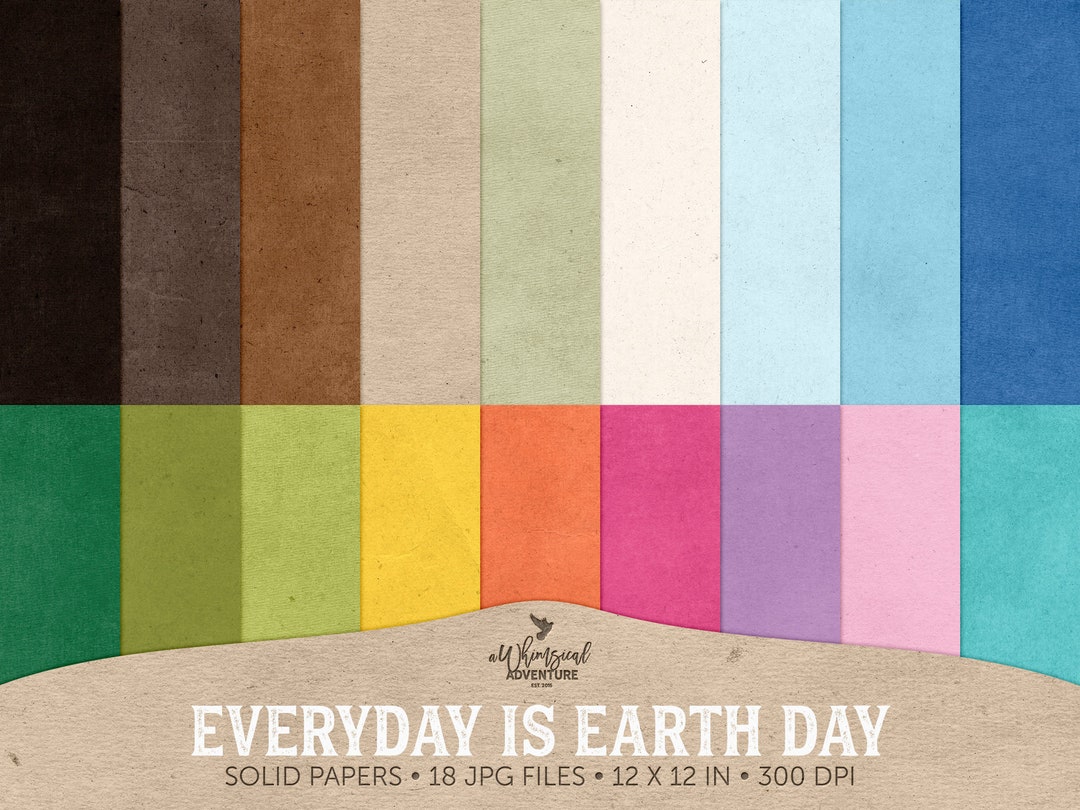 Everyday is Earth Day Digital Scrapbooking Papers Earthy Color Palette ...