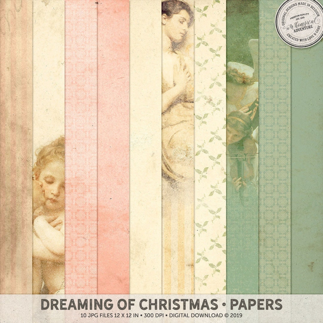 Angel Digital Paper, Christmas Digital Scrapbook Paper, Digital Paper ...