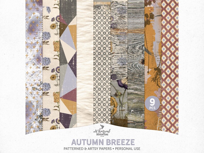 Autumn Decor, Scrapbook Kit, Craft Kit, 12x12 Papers, Fall Colors ...