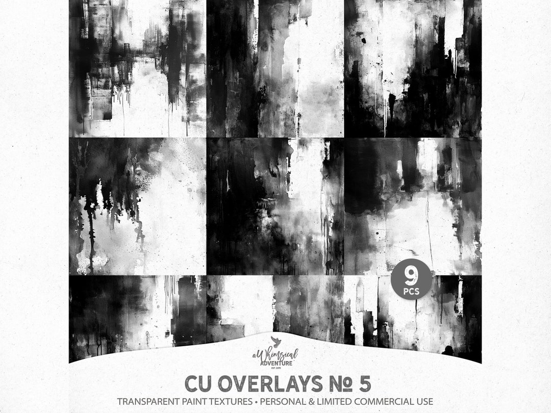 Transparent Painted Overlays PNG Files Scrapbook Designer Tools ...