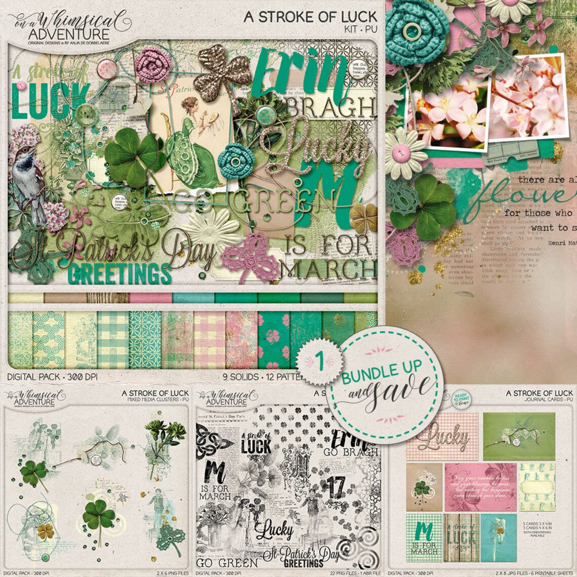 Irish Paper Craft Supplies Shamrock Scrapbooking Printable - Etsy