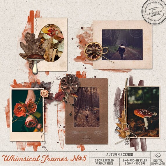 Editable PSD Template Picture Frame Set Fall Themed - Etsy