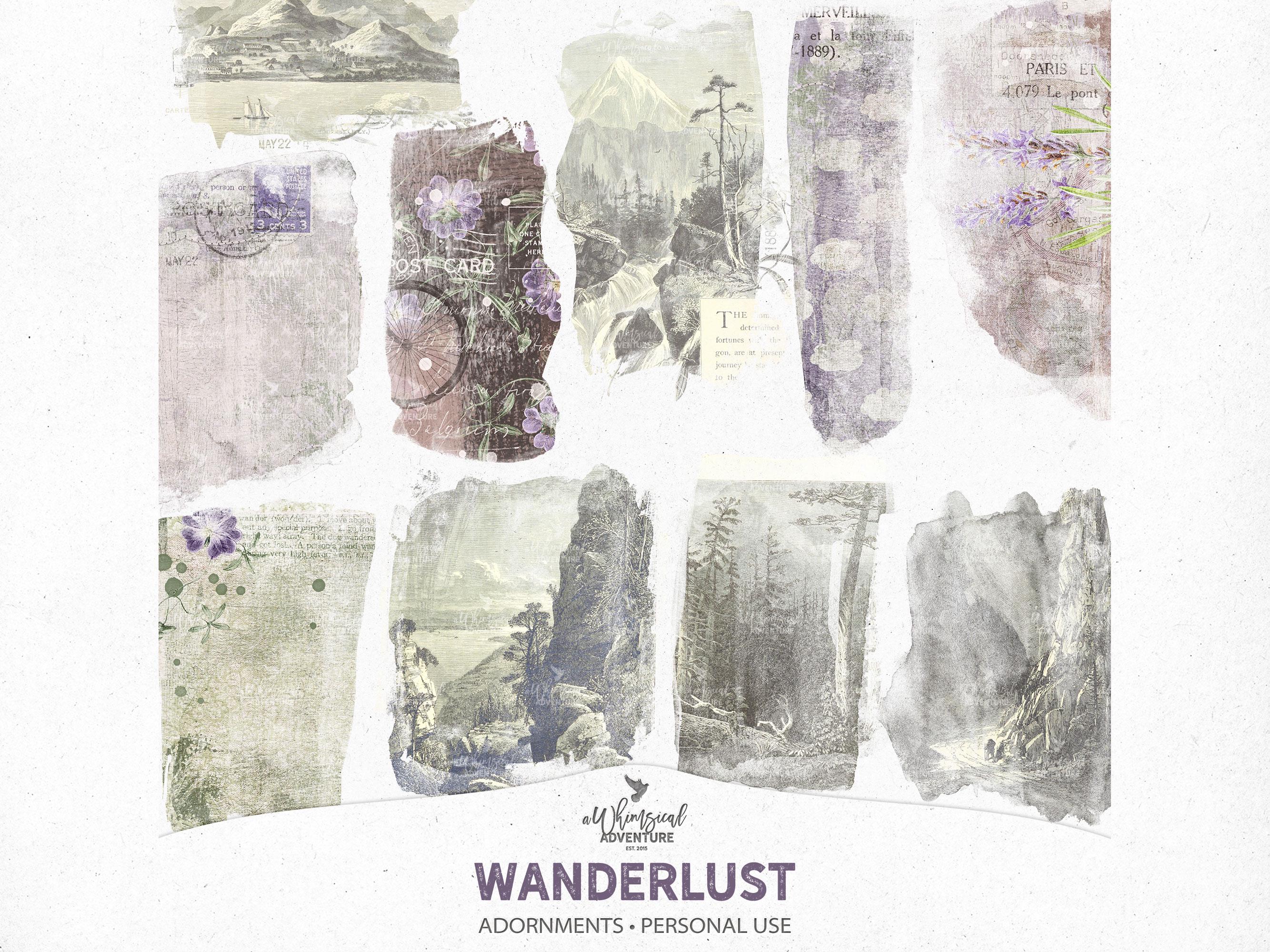 Travel Photoshop Overlays, Rub-on Transfers, Vintage Landscape, Instant ...