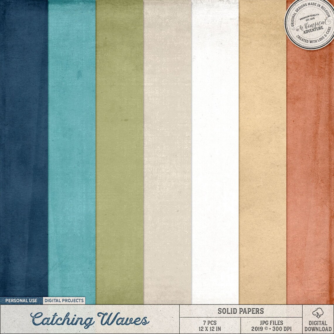 Solid Color Digital Paper Pack Instant Download Beach | Etsy