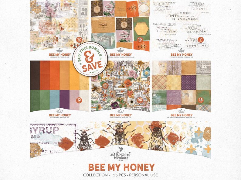 Bee My Honey, Scrapbook Bundle, Beekeeper Gift, Save the Bees ...