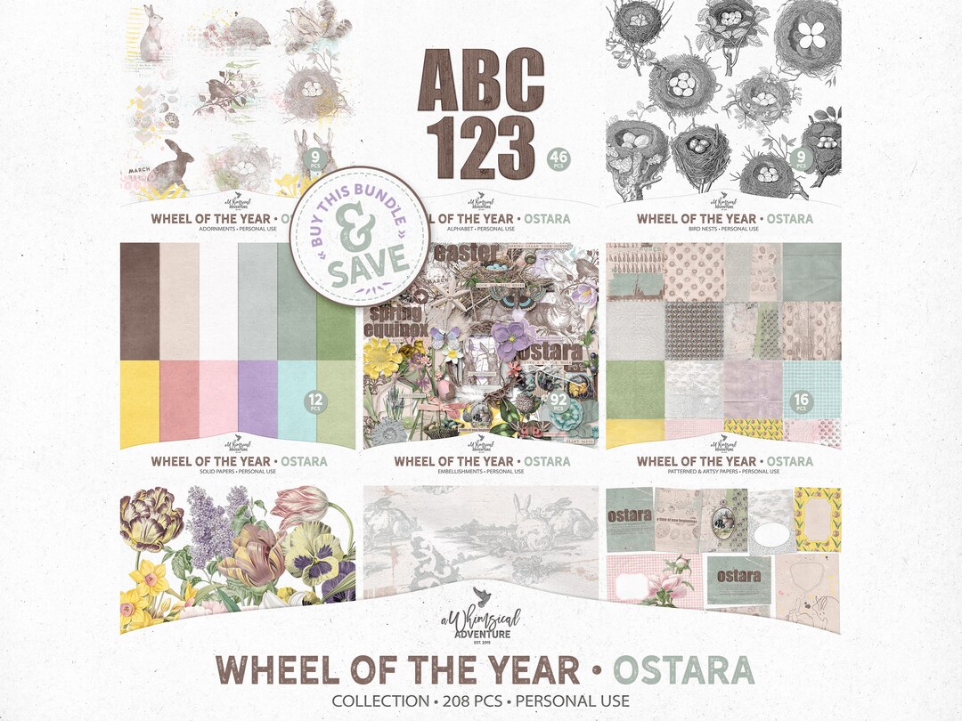 Ostara Scrapbook Bundle, Best Value, Digital Download, Papers and ...