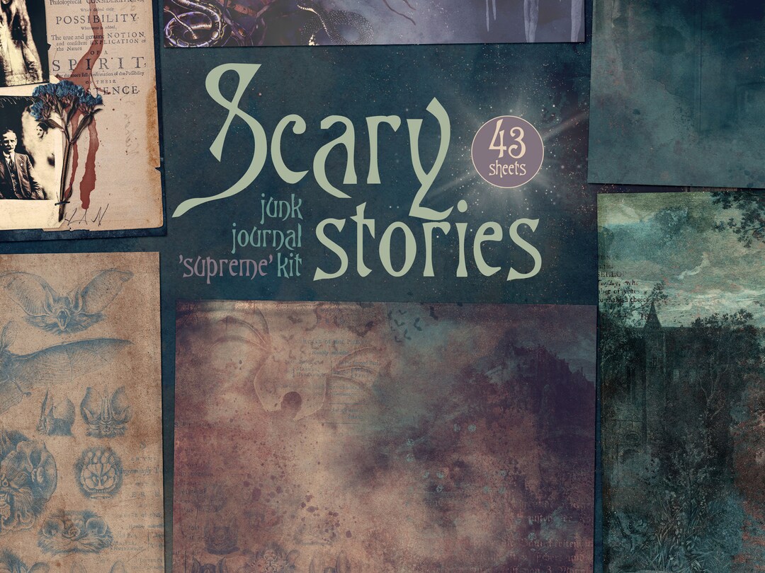 Scary Horror Stories, Gothic Printable Junk Journal Kit, Spooky ...