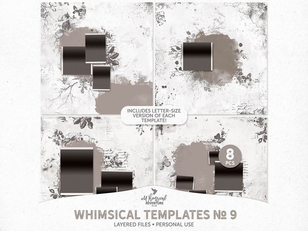 Digital Download Customizable Layered Artistic Scrapbook Layout ...