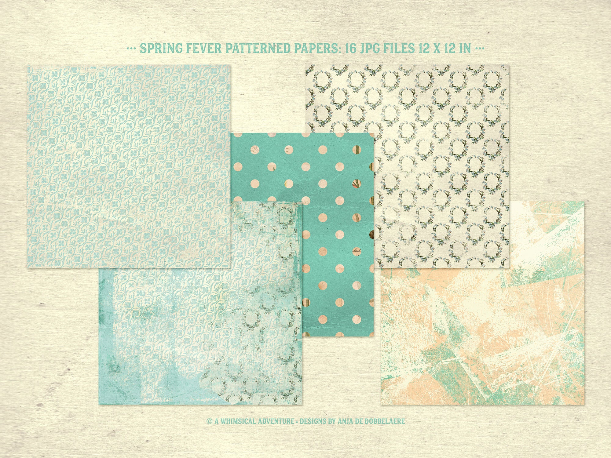 Spring Fever Digital Scrapbook Paper, Colorful Spring Garden Decor ...