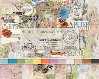 Mr Mcgregor's Garden Printable Scrapbook Kit Peter - Etsy