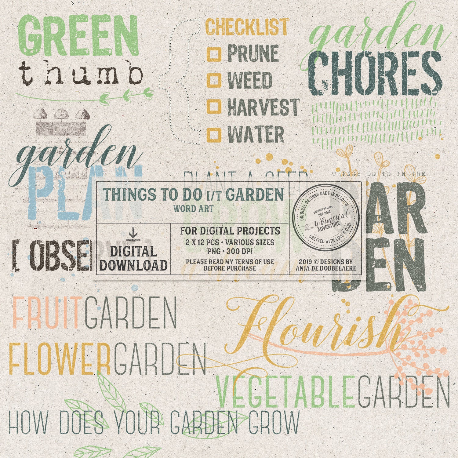 For the Gardener, in the Garden, Digital, Scrapbook, Craft Supplies ...