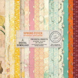 Spring, Spring Flowers, Colorful, Clip Art, Digital, Scrapbook Kit ...